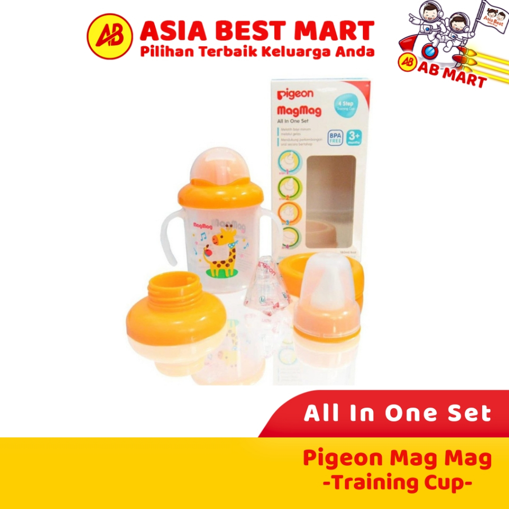 Jual Pigeon Mag Mag All In One Set Training Cup Gelas Minum Anak | Shopee Indonesia