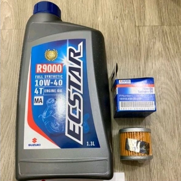 Jual PAKET OLI MESIN MOTOR SUZUKI SGO ECSTAR R9000 4T 10W40 1.3L 1300ML ...