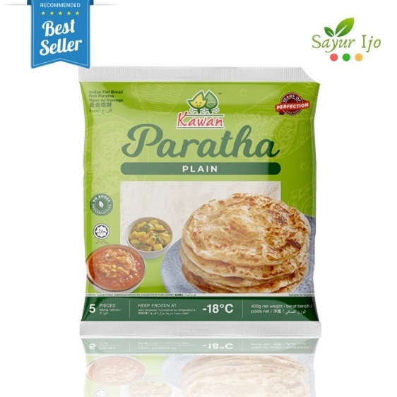 Jual KAWAN FOOD Paratha Plain 400 Gram Isi 5 Pcs Roti Parata India ...