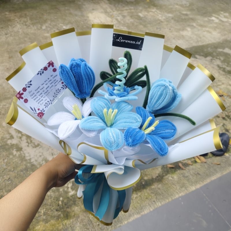 Jual (1 HARI JADI) MEDIUM BUKET BUNGA WISUDA/BUKET BUNGA PIPE CLEANER ...