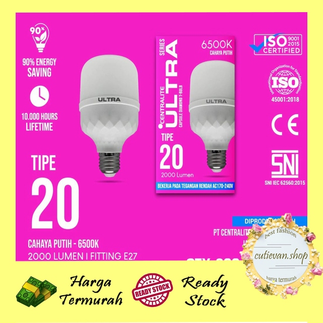 Jual Lampu Led / Centralite ULTRA Body JUMBO / Lampu LED Cahaya PUTIH 5 ...