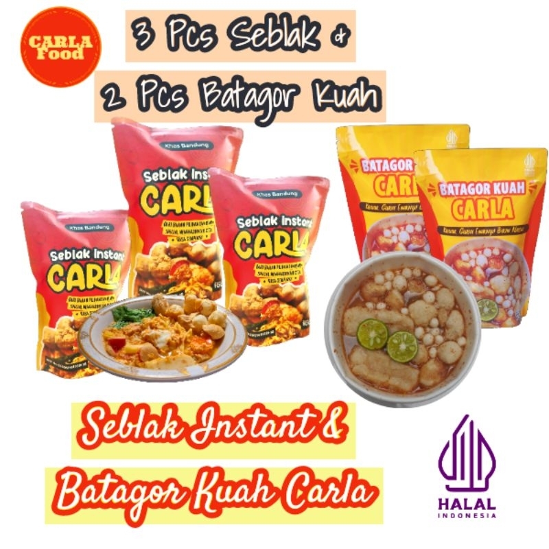 Jual CARLA Seblak Instant & Batagor Kuah CARLA Khas Bandung| Paket 3 ...
