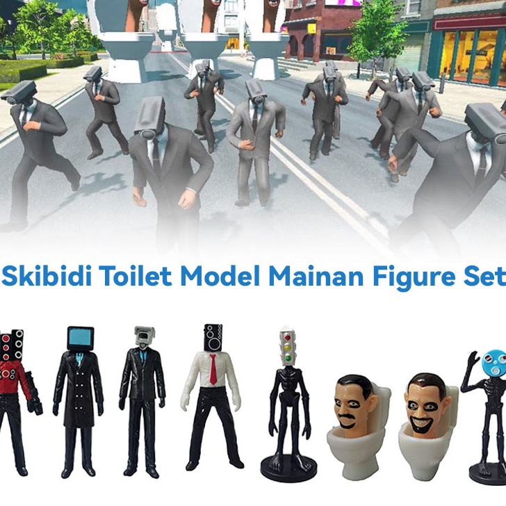 Jual Promo Baru COD9pcs Skibidi Toilet Action Figure Speakerman TV Man ...