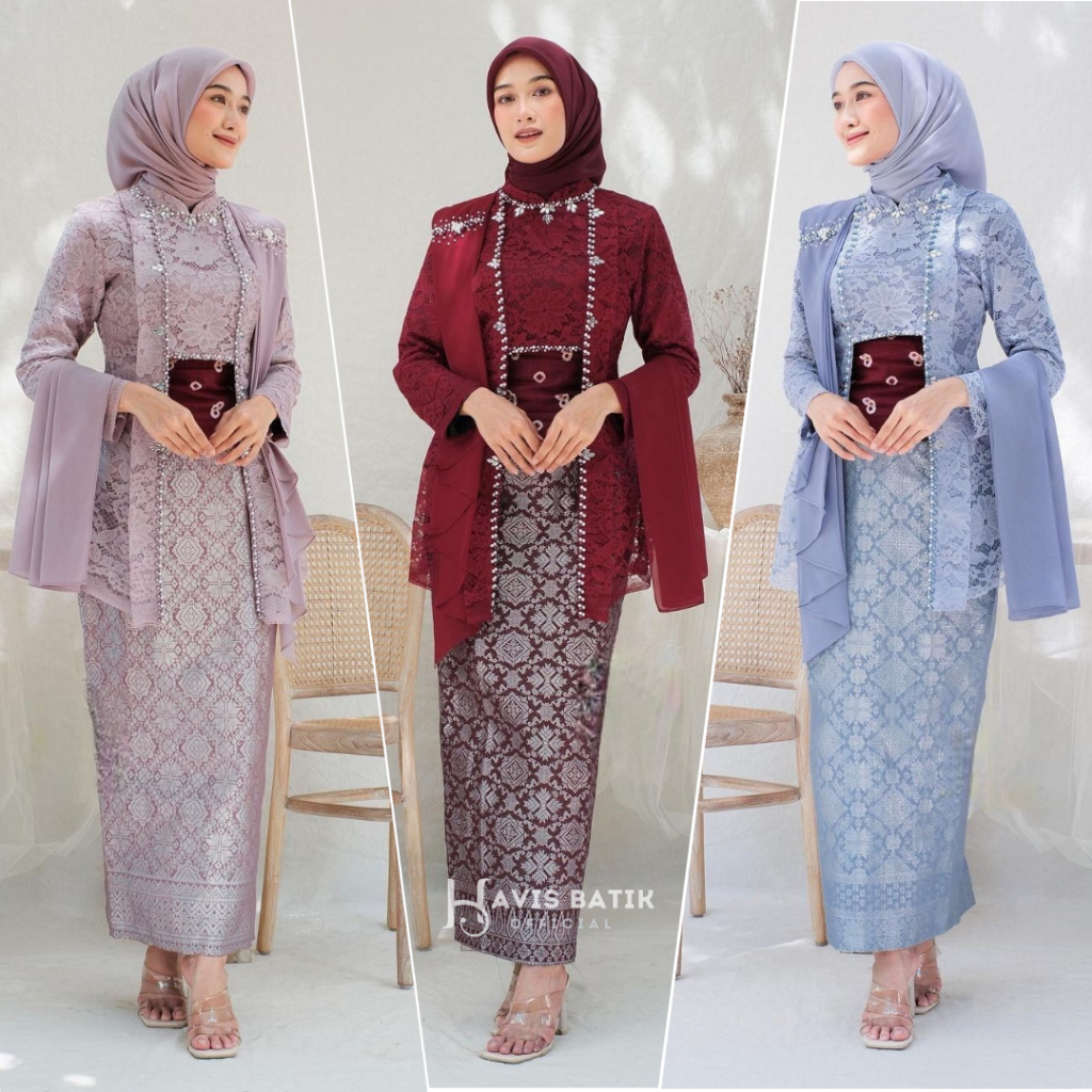 Jual Setelan Kebaya Kutu Baru Modern Kebaya Wisuda Lamaran Tunangan Set Kutubaru Full Payet ...