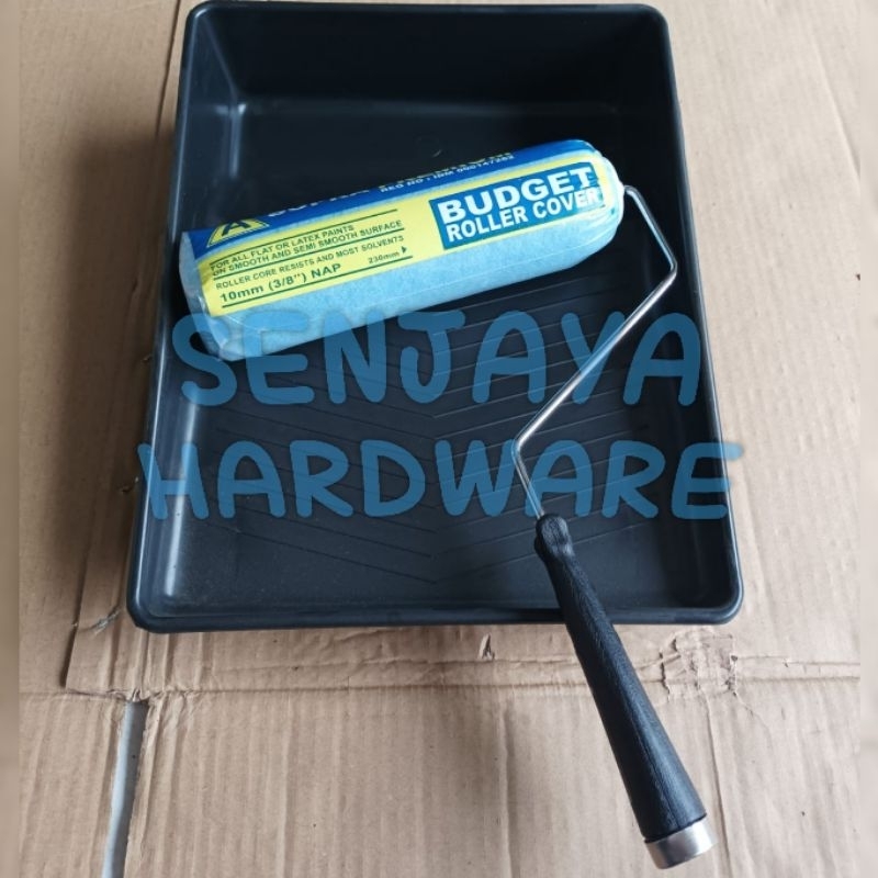Jual Bak cat hitam + kuas roll supra biru premium 9 inch | Shopee Indonesia
