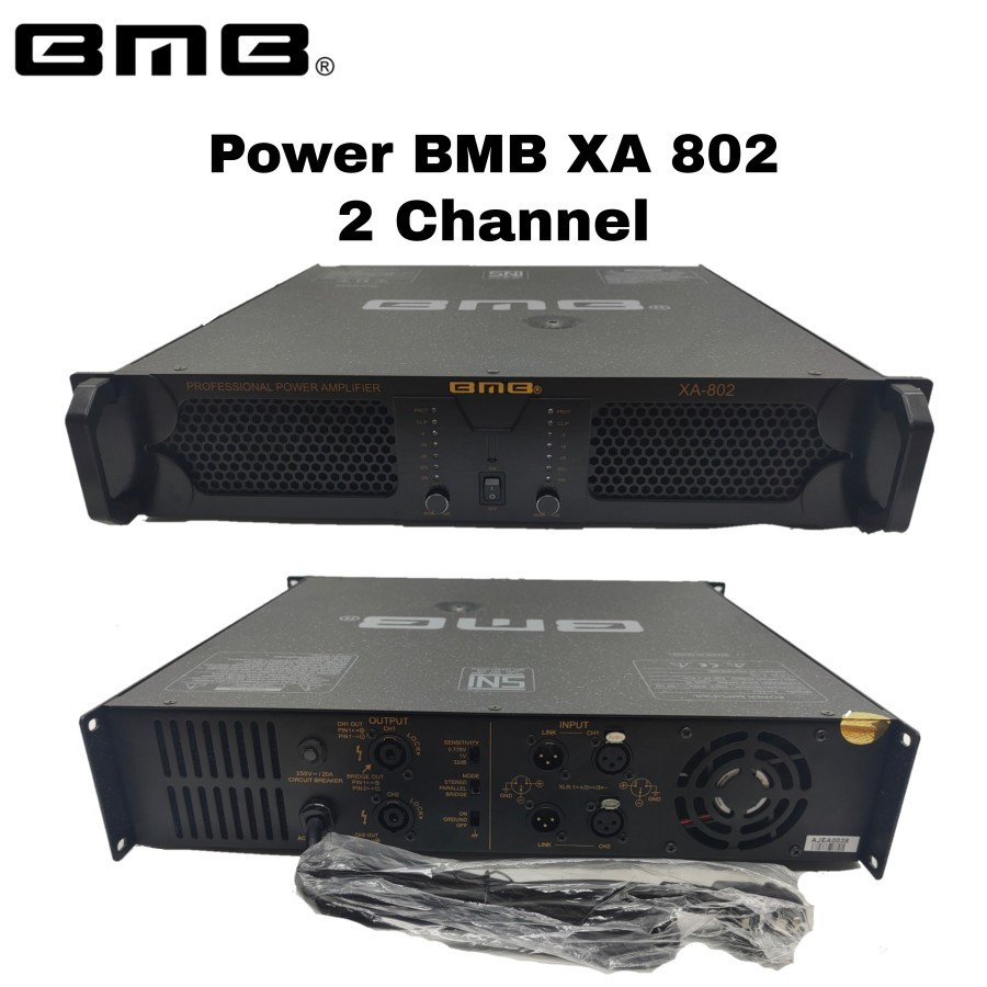 Jual POWER AMPLIFIER BMB XA 802 / XA802 2 CHANNEL ORIGINAL BMB | Shopee ...