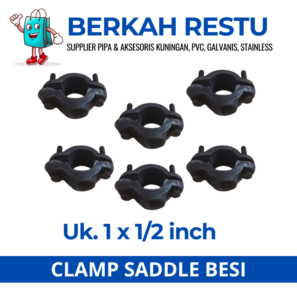 Jual Clamp saddle GI / Klem sadel Besi ukuran 1" x 1/2" Inch | Shopee ...