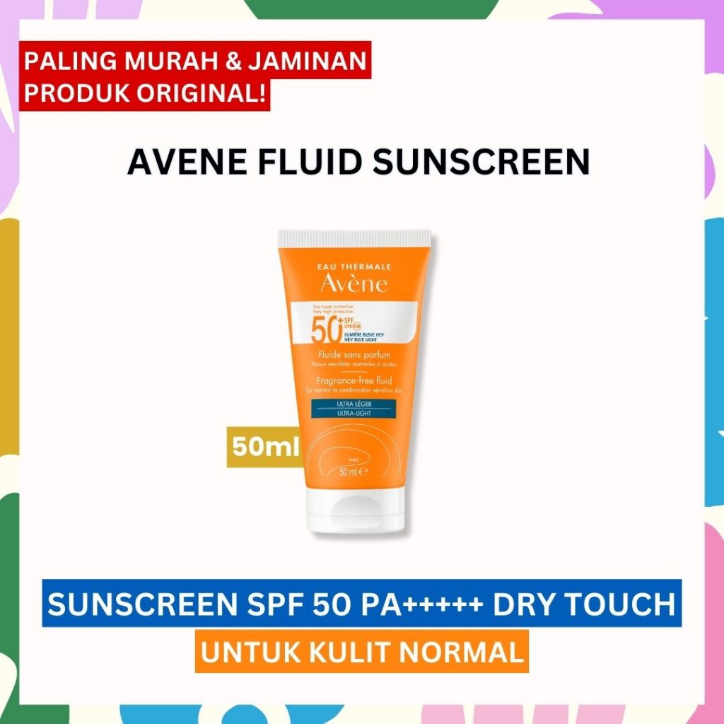 Jual Avène Fragrance-free Fluid Sunscreen Blue Light SPF 50+ PA++++ | Sunscreen untuk kulit ...