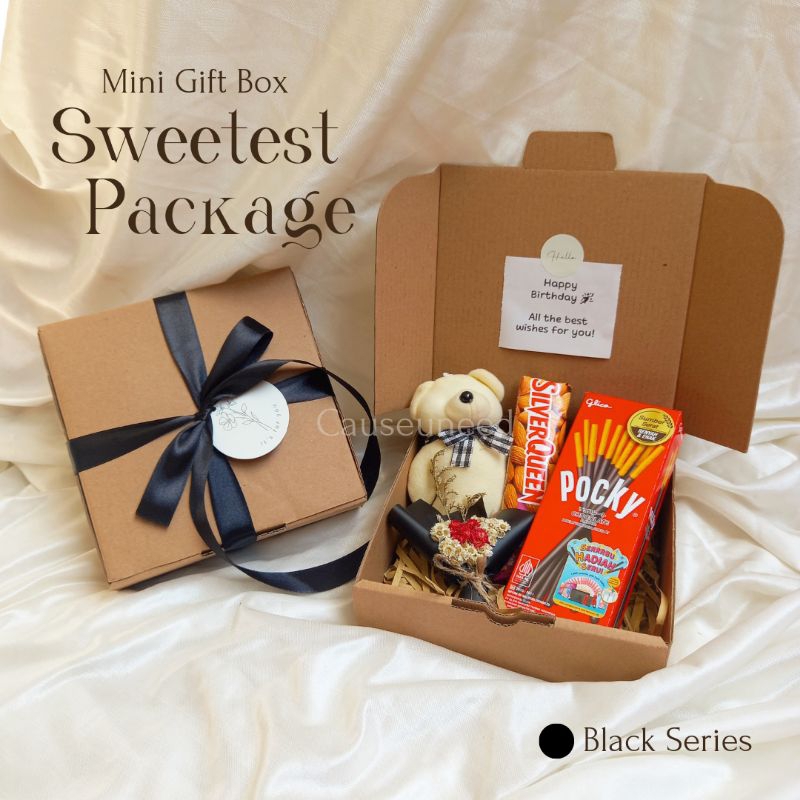 Jual READY | mini gift box | sweetest package black series | gift box ...
