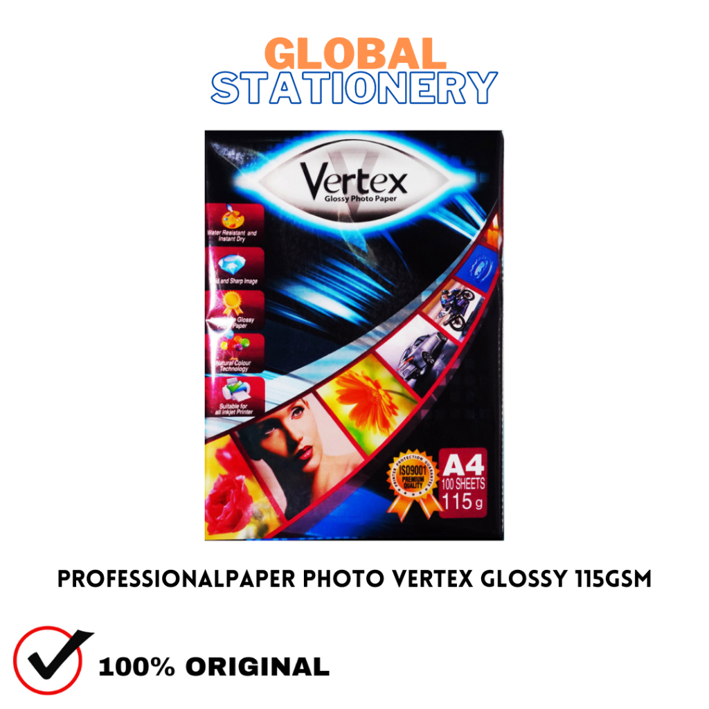 Jual Paper Photo / Foto Paper Vertex Glossy 115 GSM Kilat isi 100 ...