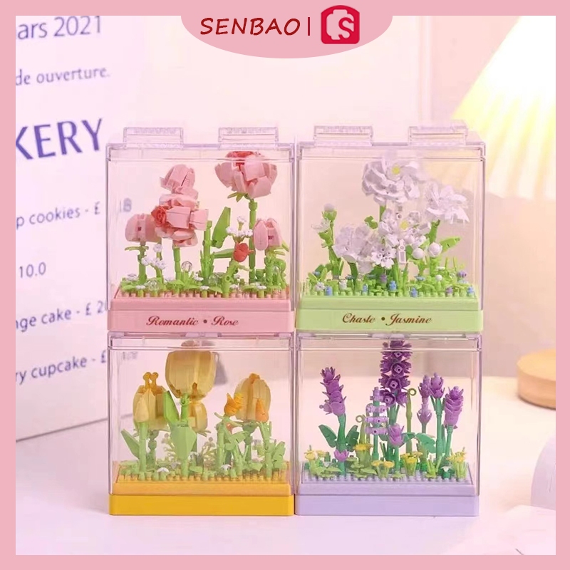 Jual SENBAO Bricks Bunga Blok Bunga Bata Nano Bunga Buket Nano Block ...