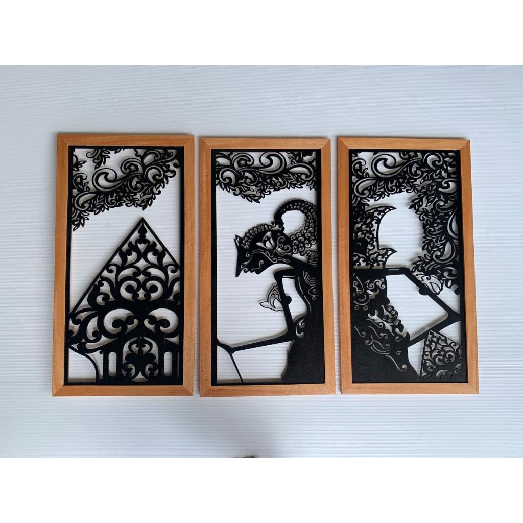 Jual Hiasan dinding kayu motif Wayang Kulit pajangan rumah walldecor ...