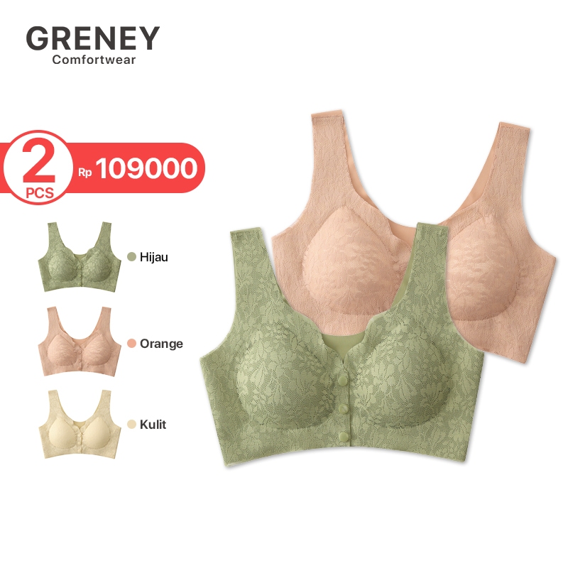 Jual GRENEY-L.W.L- Paket Bra (2 PCS) Rompi Renda Kancing Depan Pakaian ...