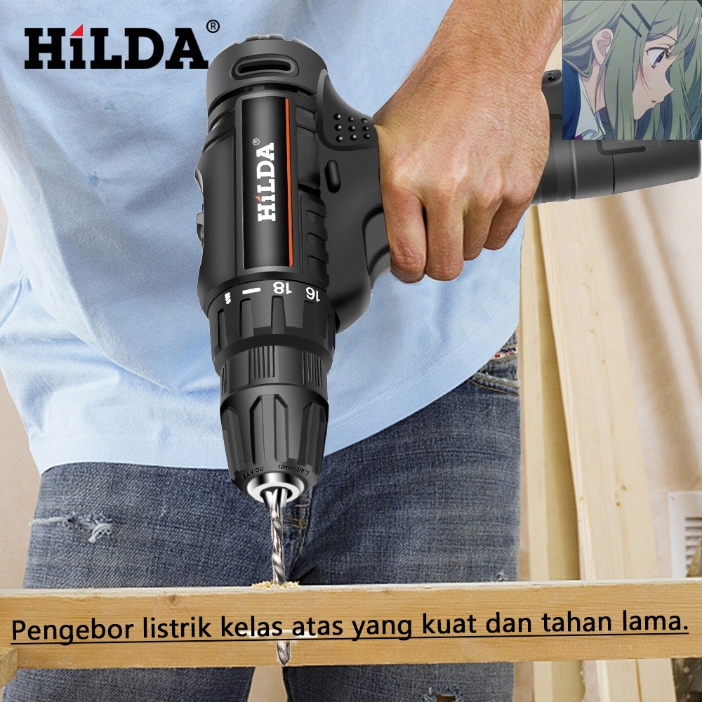 Jual Hilda Mesin Bor Baterai Tangan Cordless12v Bor Baterai Bor Dampak