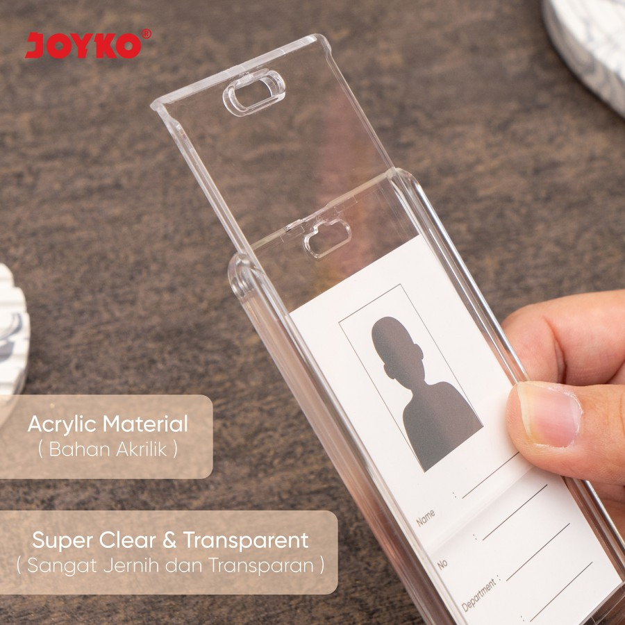 Jual JOYKO NT-82 NAME TAG ACRYLIC TANDA PENGENAL ID CARD HOLDER 2 SISI ...