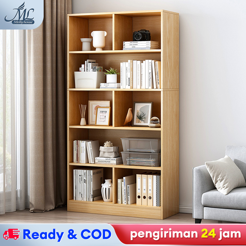 Jual Lemari Buku Minimalis 180CM Lemari Buku Susun Rak Buku Kayu Lemari ...
