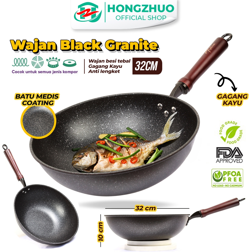 Jual Tifale by Hongzhuo Wajan Maifan YY2201 Fry Pan Bahan Batu Medis Anti Lengket 32cm Wajan ...