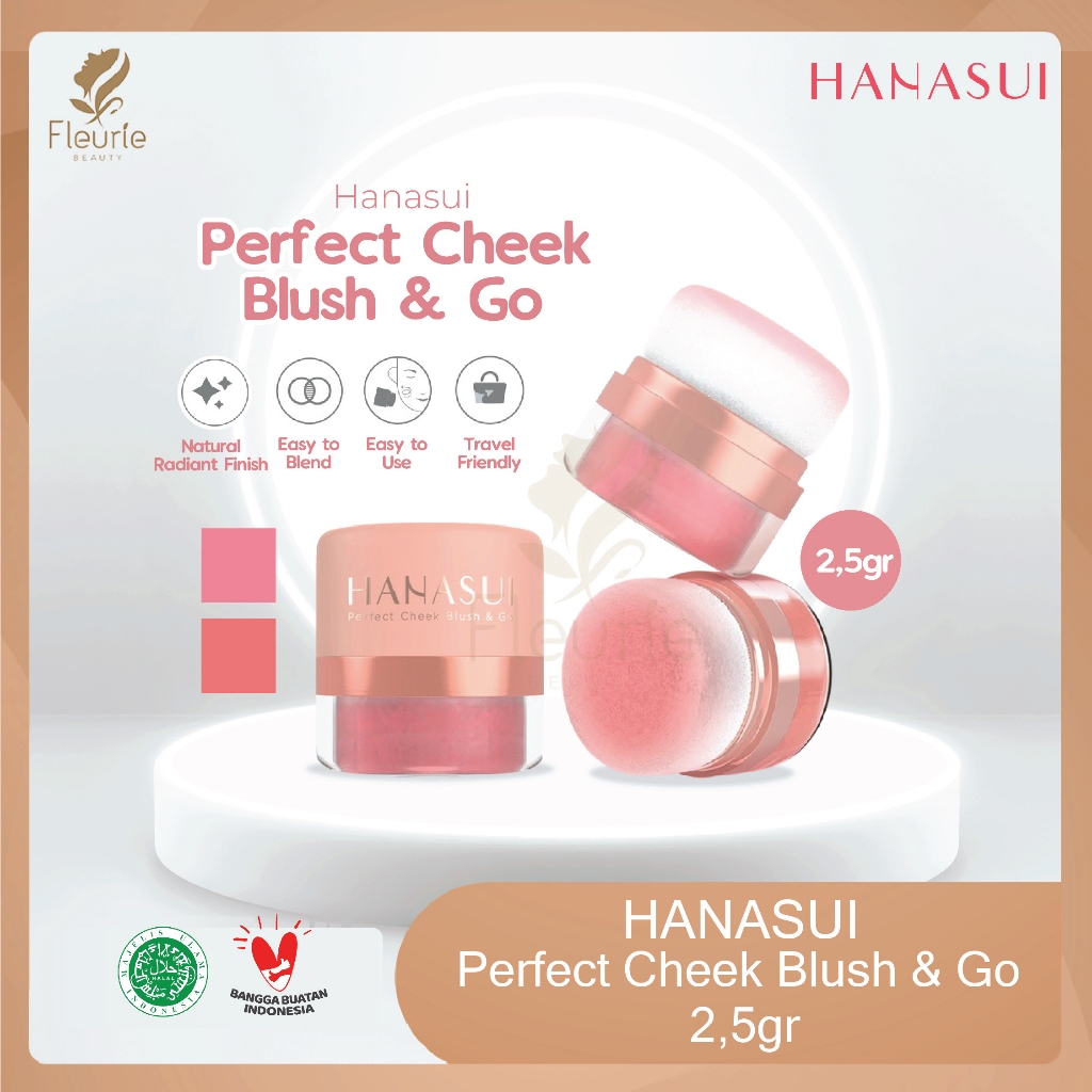 Jual Hanasui Perfect Cheek Blush & Go - Blush On Shimmer Natural 2.5gr ...
