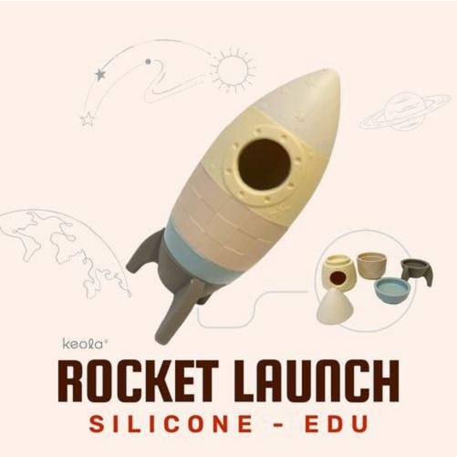 Jual Keola Silicone Rocket Stacking Teether | Susun Edukasi Anak Bayi bentuk Rocket | Shopee ...
