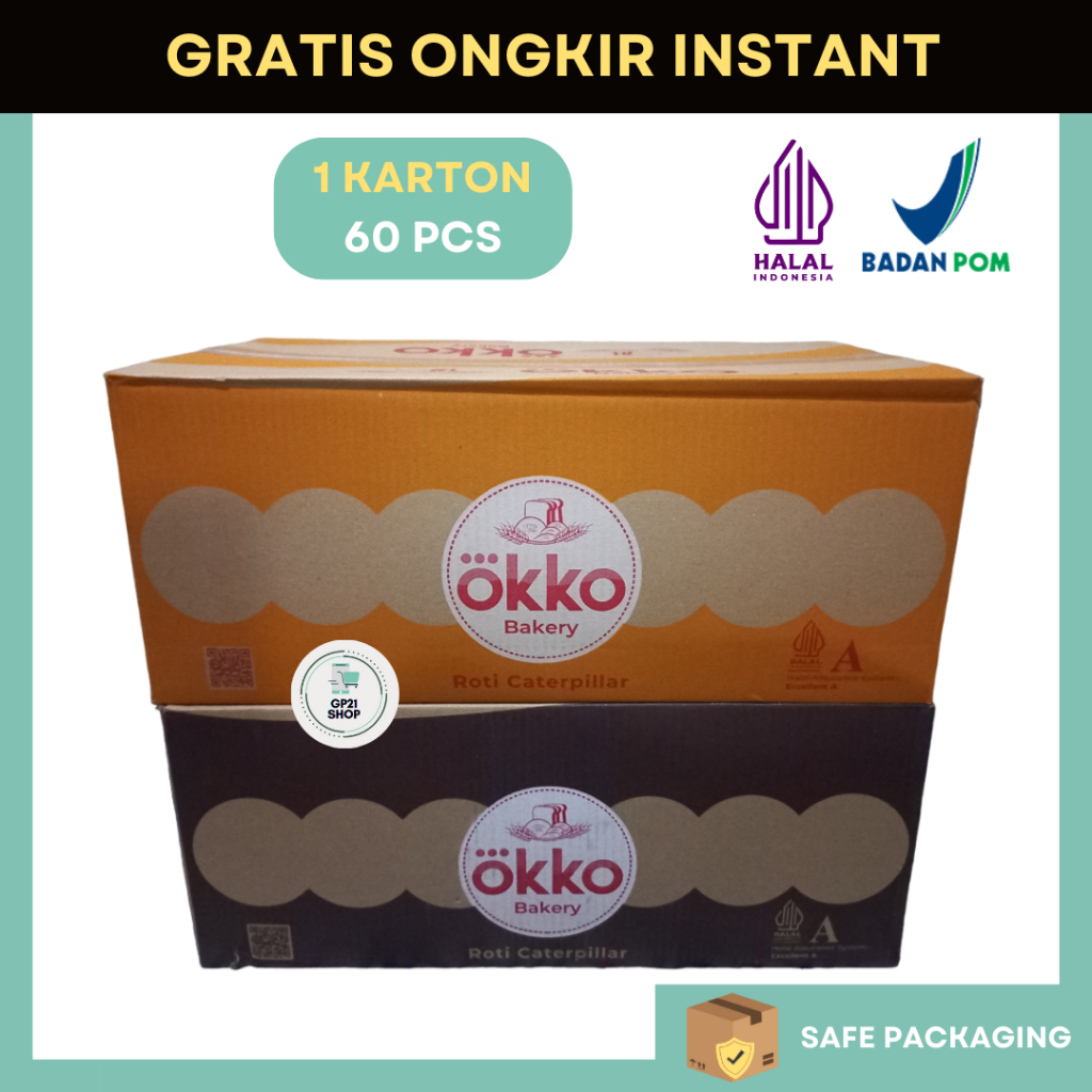 Jual [1 DUS / 60 PCS] OKKO Roti Caterpillar Rasa Coklat Keju - Roti Gulung Caterpillar | Shopee ...