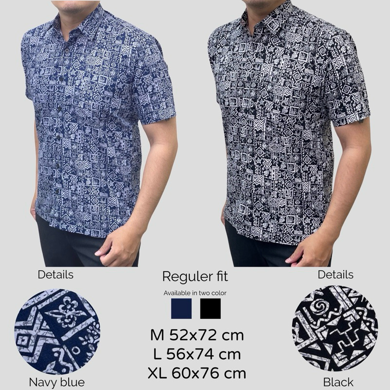 Jual LAFINO BASIC - KEMEJA PRIA CORAK REGULER FIT ABSTRAK KOTAK LENGAN PENDEK / HEM PRIA FORMAL ...