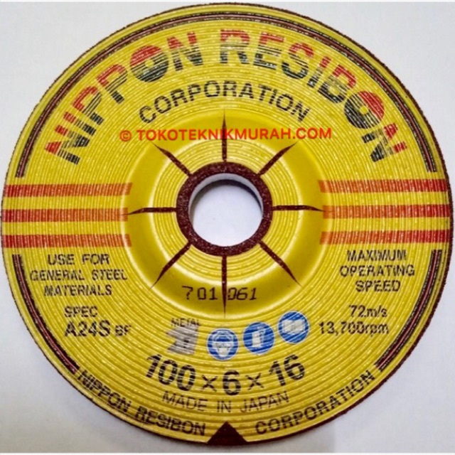 Jual NIPPON RESIBON BATU GERINDA / SELEP 4"Inch (100mm x 6mm x 16mm ...