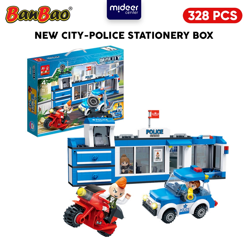 Jual BanBao Police Station Classic Model Blocks Mainan Balok Susun ...