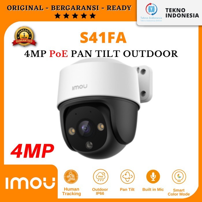 Jual Tekno Indonesia - IMOU IPC S41FA Cruiser PoE 4MP Camera Outdoor Color Night Mic Pan Tilt ...