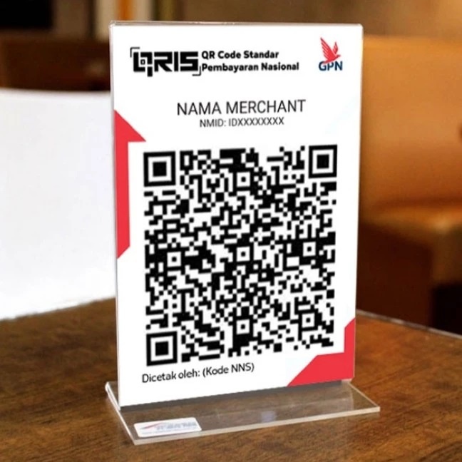 Jual qris akrilik tent card a4 plus + poster barcode | Shopee Indonesia