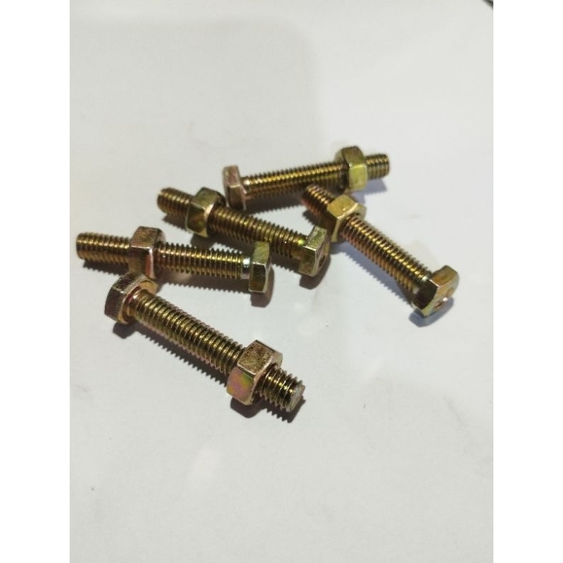 Jual Baut Mur Kuning M6x35 Kuning Panjang 3,5cm | Shopee Indonesia