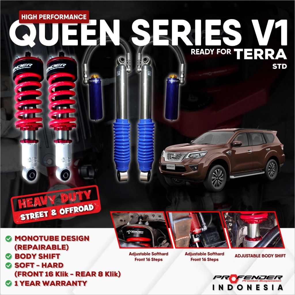 Jual PROMO !!! [QUEEN SERIES] Suspensi Shockbreaker PROFENDER MONOTUBE 2.0 Nissan Terra Navara ...