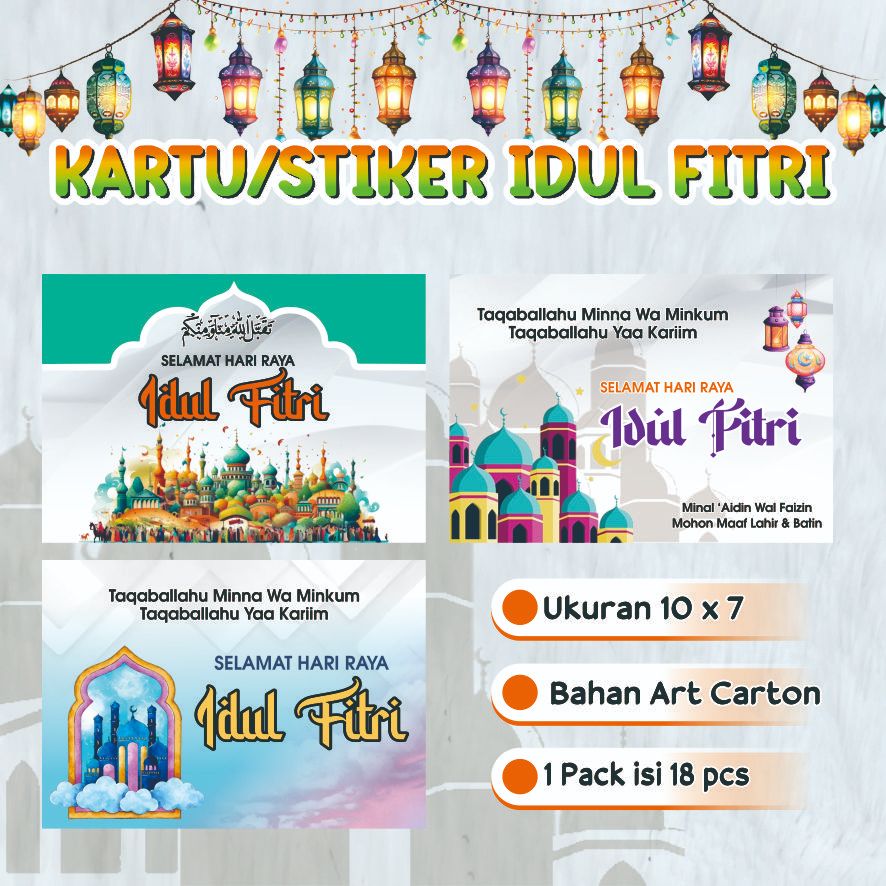 Jual Kartu Ucapan Hari Raya / Stiker Ucapan Hari Raya / Kartu Stiker ...