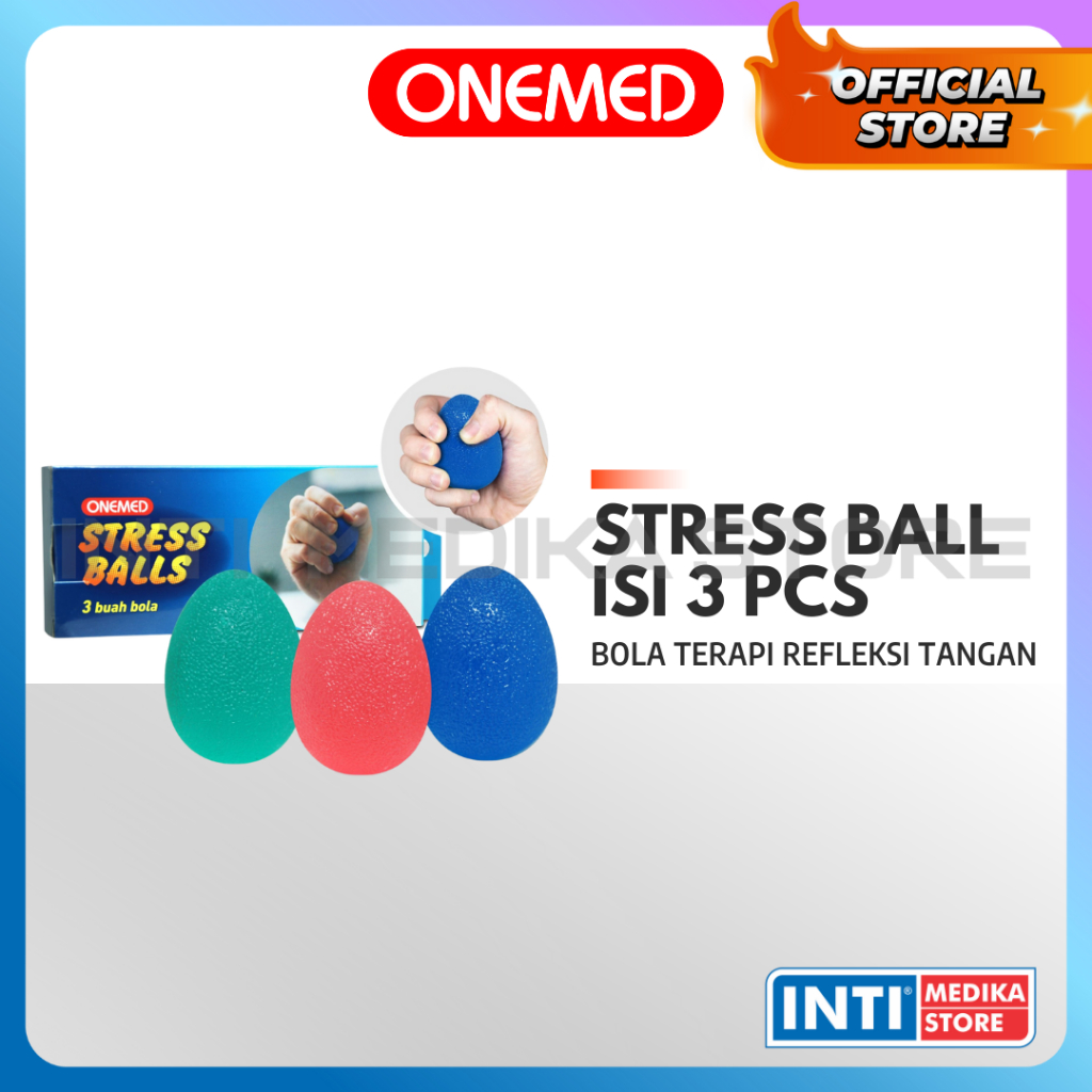 Jual ONEMED - Stress Ball BOX Isi 3pcs Hand Exercise | Bola Pijat ...