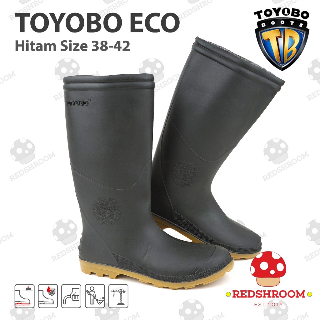 Jual Sepatu Boot Tinggi TOYOBO ECO Hitam Proyek Lentur Lokal | Shopee ...