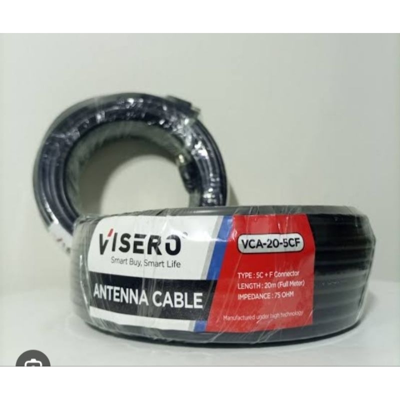 Jual Kabel Antena Tv 20 Meter 20 Meter 5 C + F Conector Visero Roll 20M | Shopee Indonesia