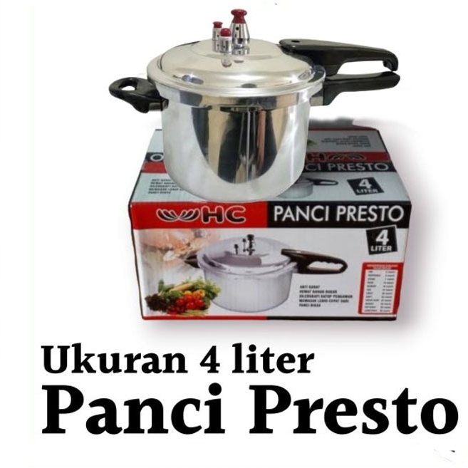 Jual Panci Presto 4 Liter Stainless Stell Pelunak Daging Presto Original Serbaguna | Shopee ...