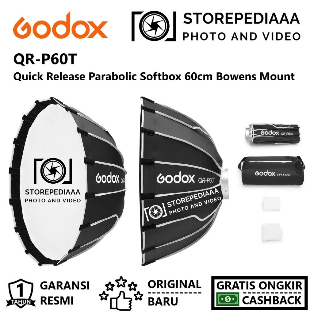 Jual Godox QR-P60T Quick Release Parabolic Softbox 60cm Bowens Mount | Shopee Indonesia
