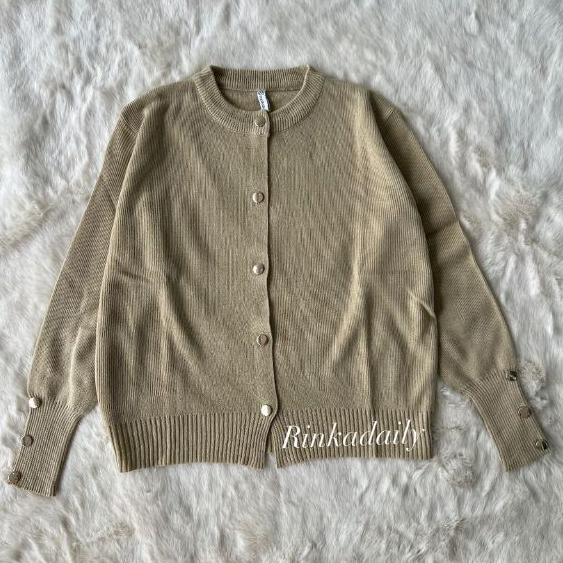 Jual Tarla Cardigan Basic Kancing Gold Tebal Premium | Shopee Indonesia