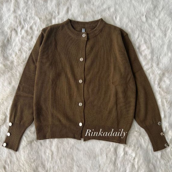 Jual Tarla Cardigan Basic Kancing Gold Tebal Premium | Shopee Indonesia