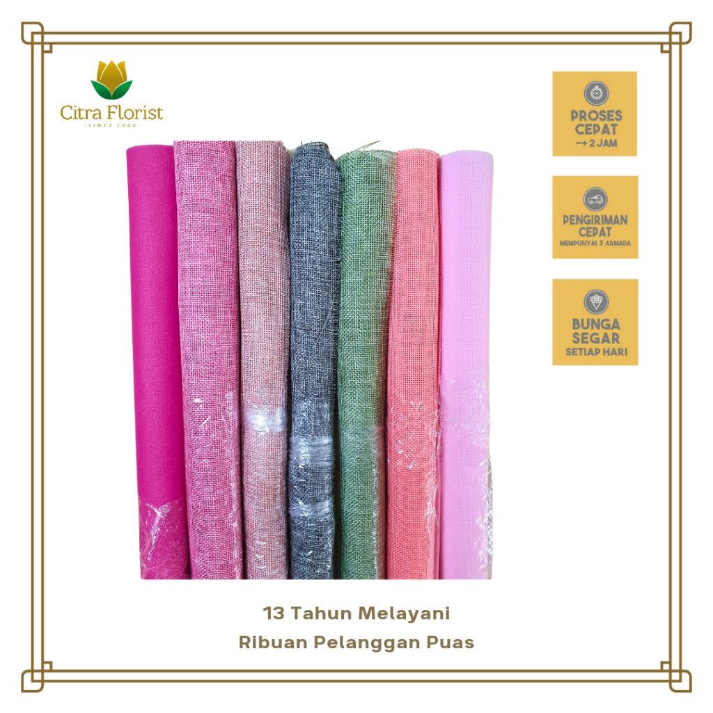 Jual Linen Flower Wrapper 48 x 48 / Pembungkus Buket / Wrapping Bunga ...