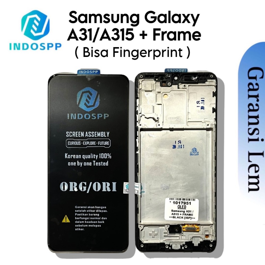 Jual ORIGINAL INDOSPP - LCD Touchscreen Fullset + Frame Samsung Galaxy A31 / A315 / SM-A315F ...