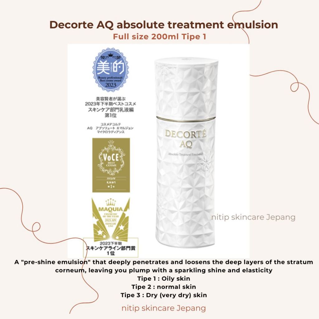 Jual decorte aq skincare brightening emulsion wrinkle sunscreen, emulsion original decorte japan ...