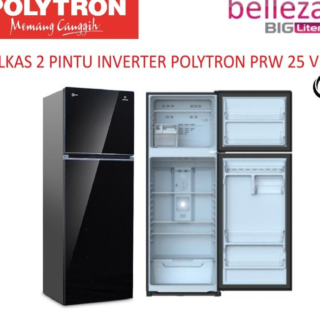 Jual KULKAS POLYTRON PRW 25 VX LEMARI ES 2 PINTU PRW 25VX TEMPERED ...