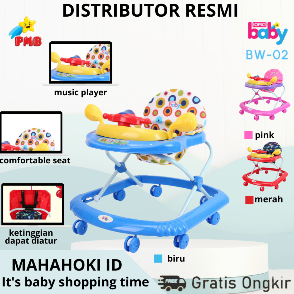 Jual BABY WALKER IORA BW02 PMB ALAT BANTU JALAN DAN BERDIRI ANAK MAINAN ...