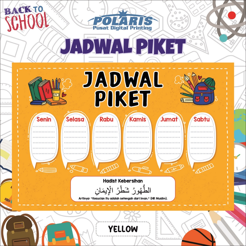 Jual Wipe & Clean Premium Poster Jadwal Piket Kelas Desain Menarik ...