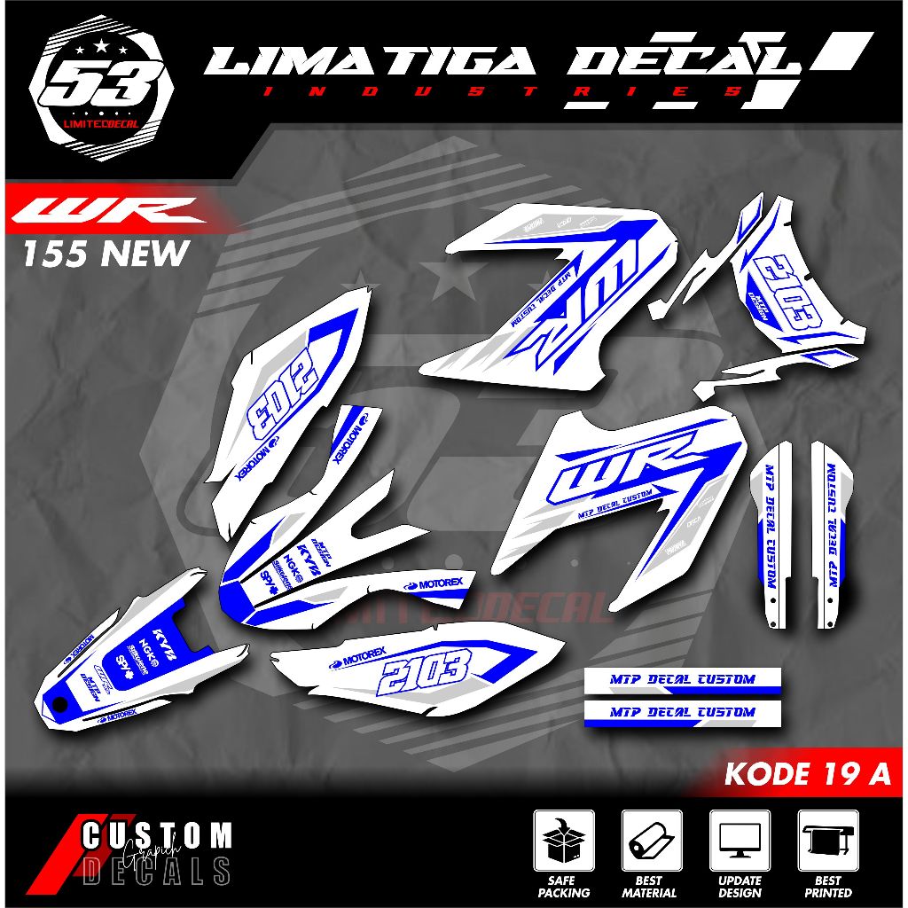 Jual LMTG Stiker Motor Custom Yamaha WR 155 - Full Body Supermoto ...