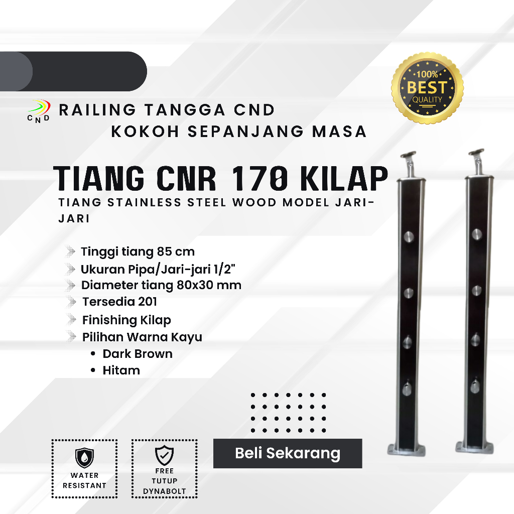 Jual Tiang railing tangga stainless kayu jari-jari | Shopee Indonesia