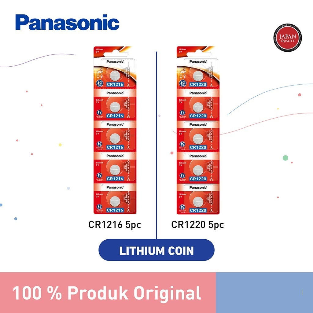 Jual Panasonic Baterai Kancing Lithium Coin CR1216 | CR1220 | Shopee Indonesia