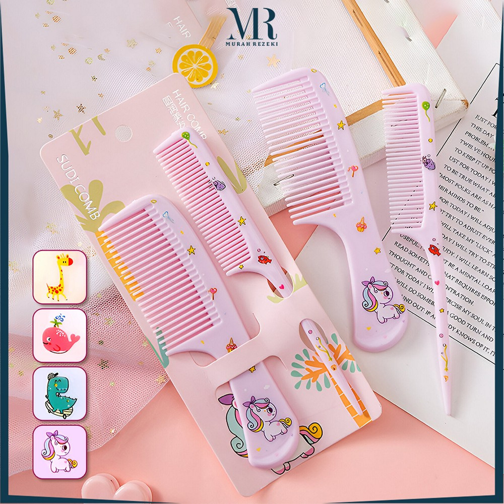 Jual Hair Comb Sisir Anak Set Isi 2pcs Karakter Kartun Lucu / Sisir ...