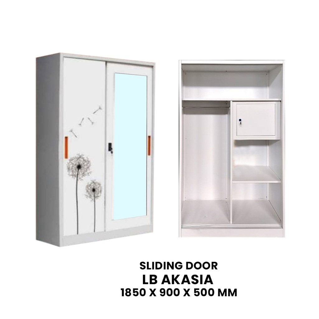 Jual Lemari Baju Besi - Lemari Pakaian Besi Sliding / 2 Pintu / 3 Pintu | Shopee Indonesia